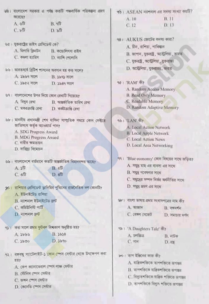 জাতীয় নিরাপত্তা গোয়েন্দা (NSI) এর ফিল্ড অফিসার পদে নিয়োগ পরীক্ষার ...